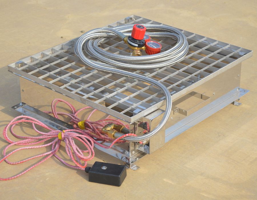 Stainless steel fire simulator without water and with controlled fire ...